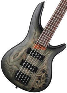 ibanez standard sr605e bass guitar - black stained burst