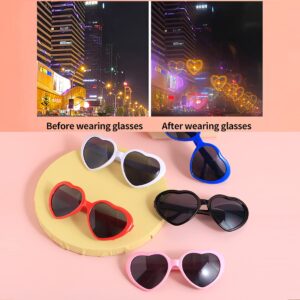 Dollger Heart Sunglasses Heart Effect Diffraction Glasses Festival Accessories Party Rave Lights Glasses Love Gift UV400 Protection