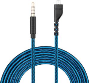 aimuli replacement audio cable for steelseries arctis 3, arctis pro wireless, arctis 5, arctis 7, arctis pro gaming headset 2m/6.5 feet(blue)