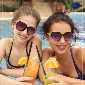 7 Pairs Oversized Sunglasses Women Sparkling Frame Classic Ladies Sunglasses Polarized Square Sunglasses