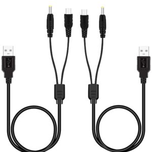 2 pack psp charger cable, portable usb psp power cord & data cable for sony psp 1000 2000 3000, charging cord 2-in-1