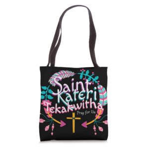 st kateri tekakwitha lily of the mohawks catholic saint tote bag