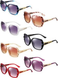 7 pairs oversized sunglasses women sparkling frame classic ladies sunglasses polarized square sunglasses