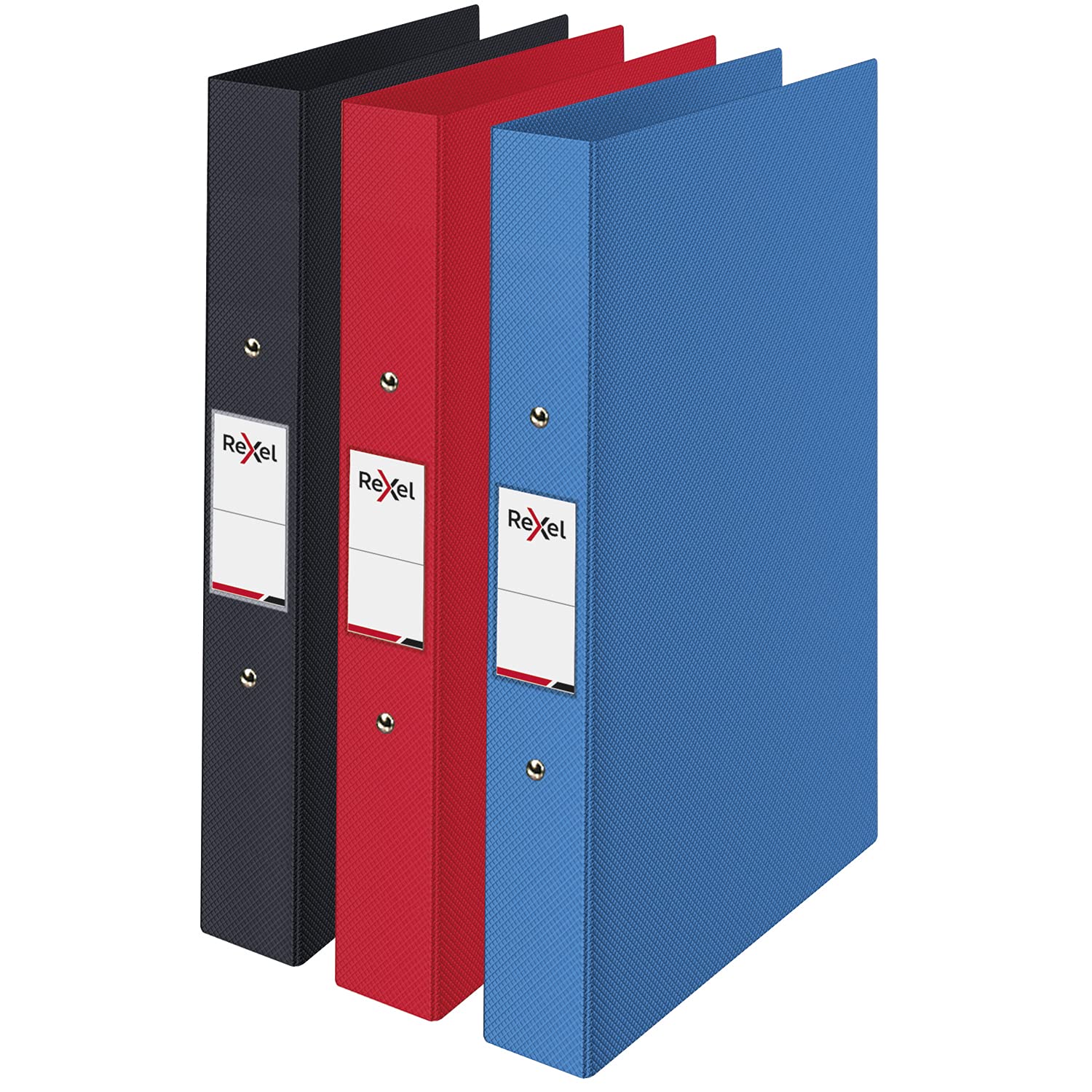 Rexel Choices Ring Binder Pack 3 , A4, 25mm (Black, red, Blue)