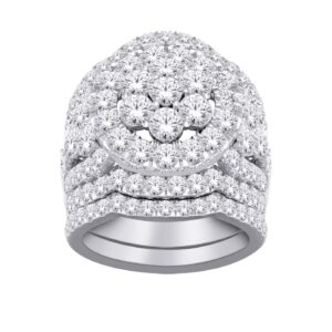 love collection 14kt white gold round diamond ladies 5.00ct diamond wedding engagement ring (7.25)