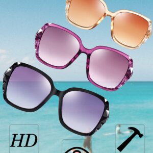 7 Pairs Oversized Sunglasses Women Sparkling Frame Classic Ladies Sunglasses Polarized Square Sunglasses