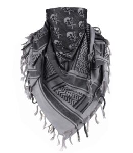 gerinly urban style shemagh scarf fashion ethiopian head wrap for men women blanket square arab tessel scarf large skull keffiyeh (grey)