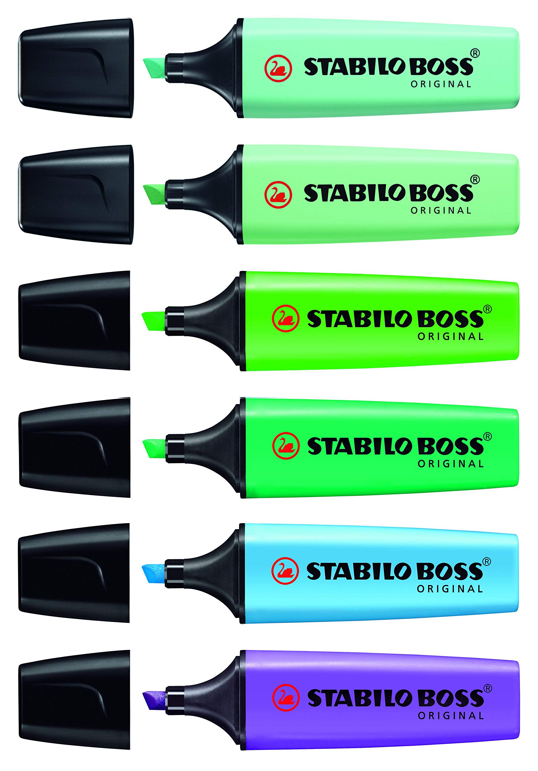 STABILO Highlighter BOSS ORIGINAL & Pastel - Wallet of 6 - Assorted Colours