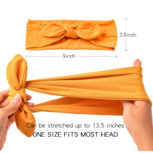 Jesries Headbands for Women Non Slip Hair Bands with Bows Rabbit Ears Workout Running Sport Sweat Elastic Hair Wrap for Girls Hair Accessories 12 Pack