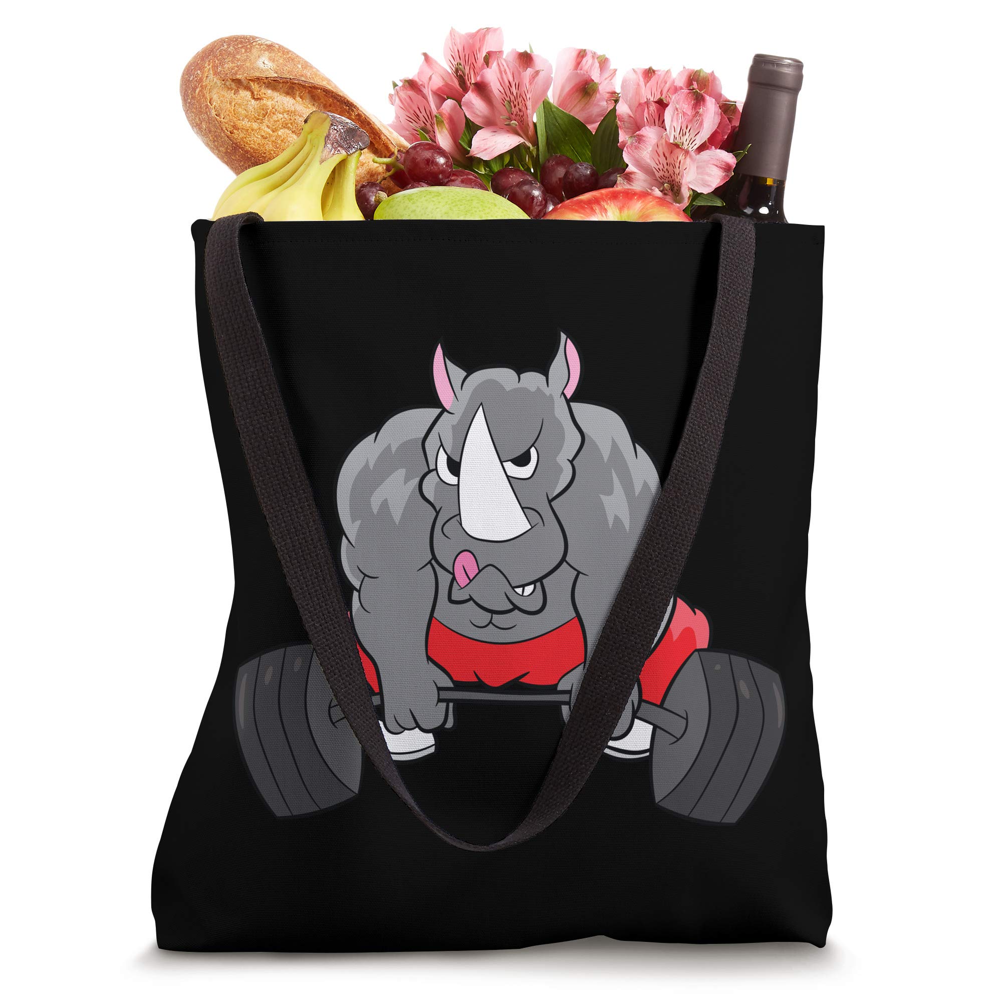 Rhino Weightlifting Gym Rhinoceros Powerlifting Rhino Tote Bag