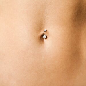 14G 316L Stainless Steel Imitation Pearl Navel Belly Button Ring (White)