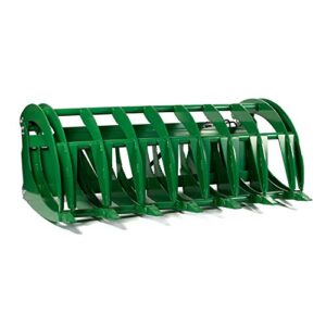 titan attachments 84" global euro hd grapple rack attachment fits john deere tractors, 3000 psi dual cylinders, for picking up and moving rocks, logs, brush, debris