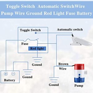 Boat Bilge Water Pump 12 V 1100 GPH Electric Marine Bilge Pump and Automatic Boat Bilge Pump Float Switch 12 V 24 V 32 V for Boats, 2 Pieces in Total