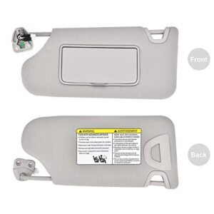 Nakuuly Left Driver Side Sun Visor Gray with Light, Without Sunroof Compatible with Nissan Altima 2013 2014 2015 2016 2017 2018 Replaces # 96401-3TA2A