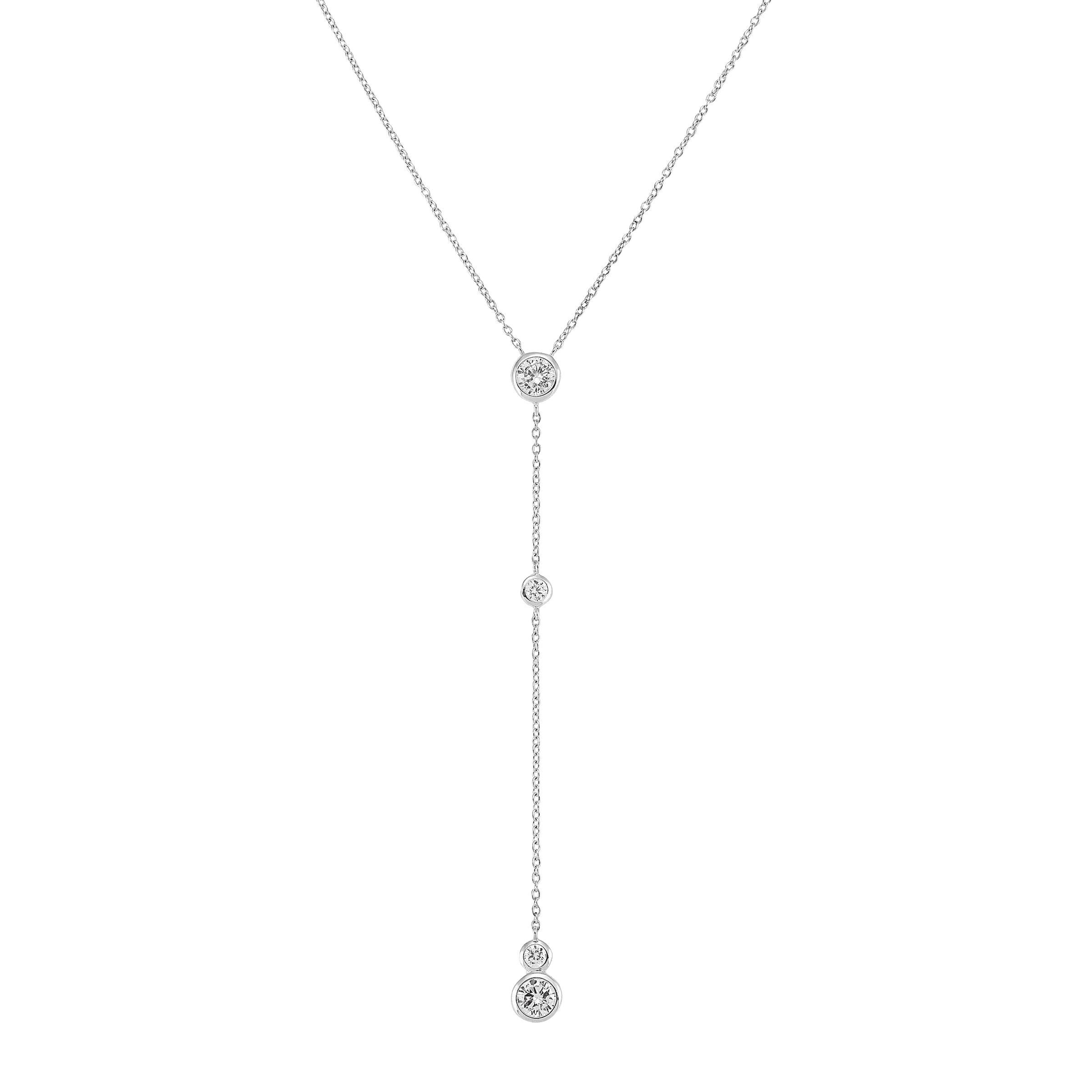 Silpada 'Marvel Lariat' Cubic Zirconia Pendant Necklace in Sterling Silver, 16" + 2"