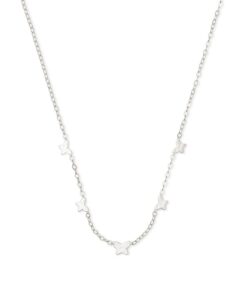 kendra scott lillia butterfly strand necklace in rhodium-plated brass, fashion jewelry for women