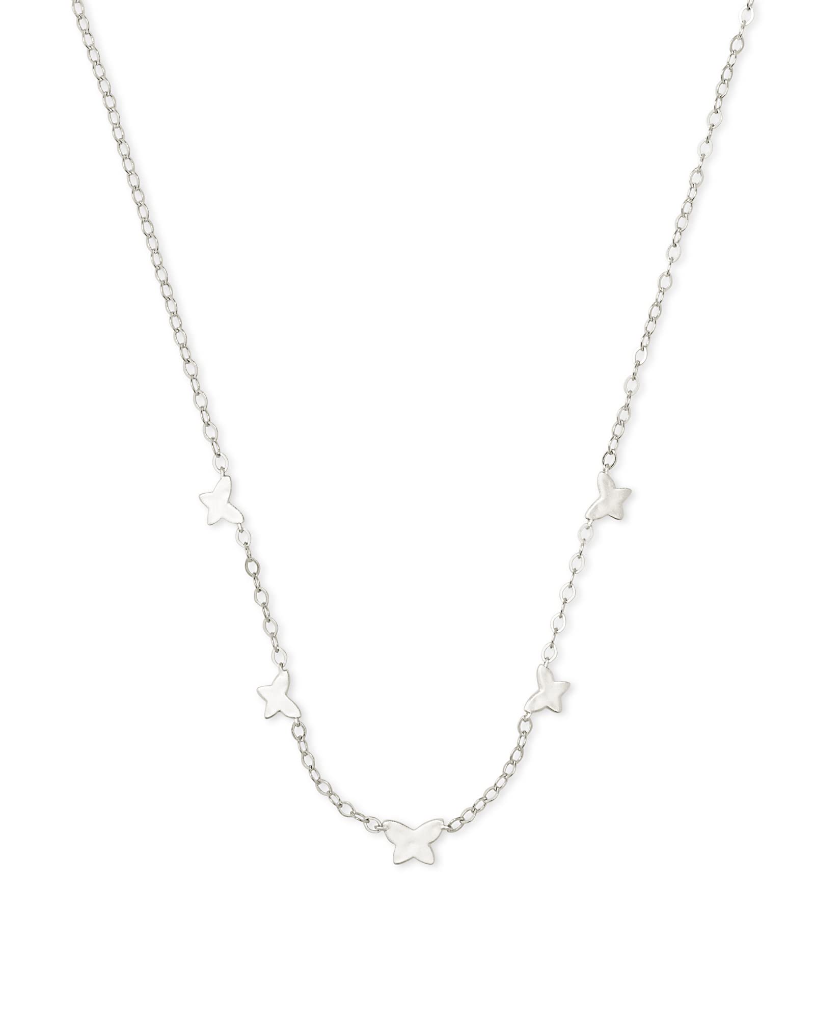 Kendra Scott Lillia Butterfly Strand Necklace in Rhodium-Plated Brass, Fashion Jewelry for Women