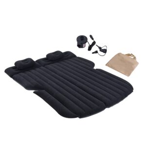 inflatable car mattress, car bed for back seat, car air mattress with auto air pump, portable camping mattress, sleeping pad (suv black)