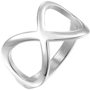 jude jewelers stainless steel large chunky infinity style promise engagement statement ring (silver, 11)