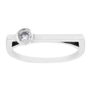 Silpada 'Parker Bar' Cubic Zirconia Ring in Sterling Silver, Size 8, Size 8