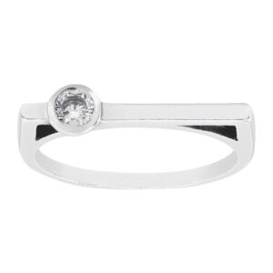 silpada 'parker bar' cubic zirconia ring in sterling silver, size 8, size 8