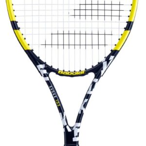 Babolat Evoke 105 Strung Tennis Racquet, Black/Yellow (4 3/8" Grip)