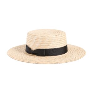 Lack of Color Women's Spencer Boater Hat, Natural/Black, S