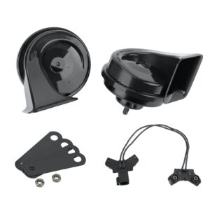 car horn compatible with ford,12v waterproof snail horn 110-125db high/low tone(with three pairs of horn plug)