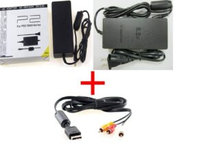 video game accessories ps2 slim ac adapter power cord supply + audio video av cable by (revolt gamer)