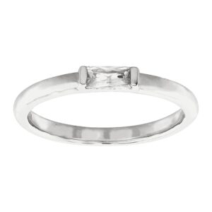 silpada 'baguette touch' cubic zirconia ring in sterling silver, size 9, size 9