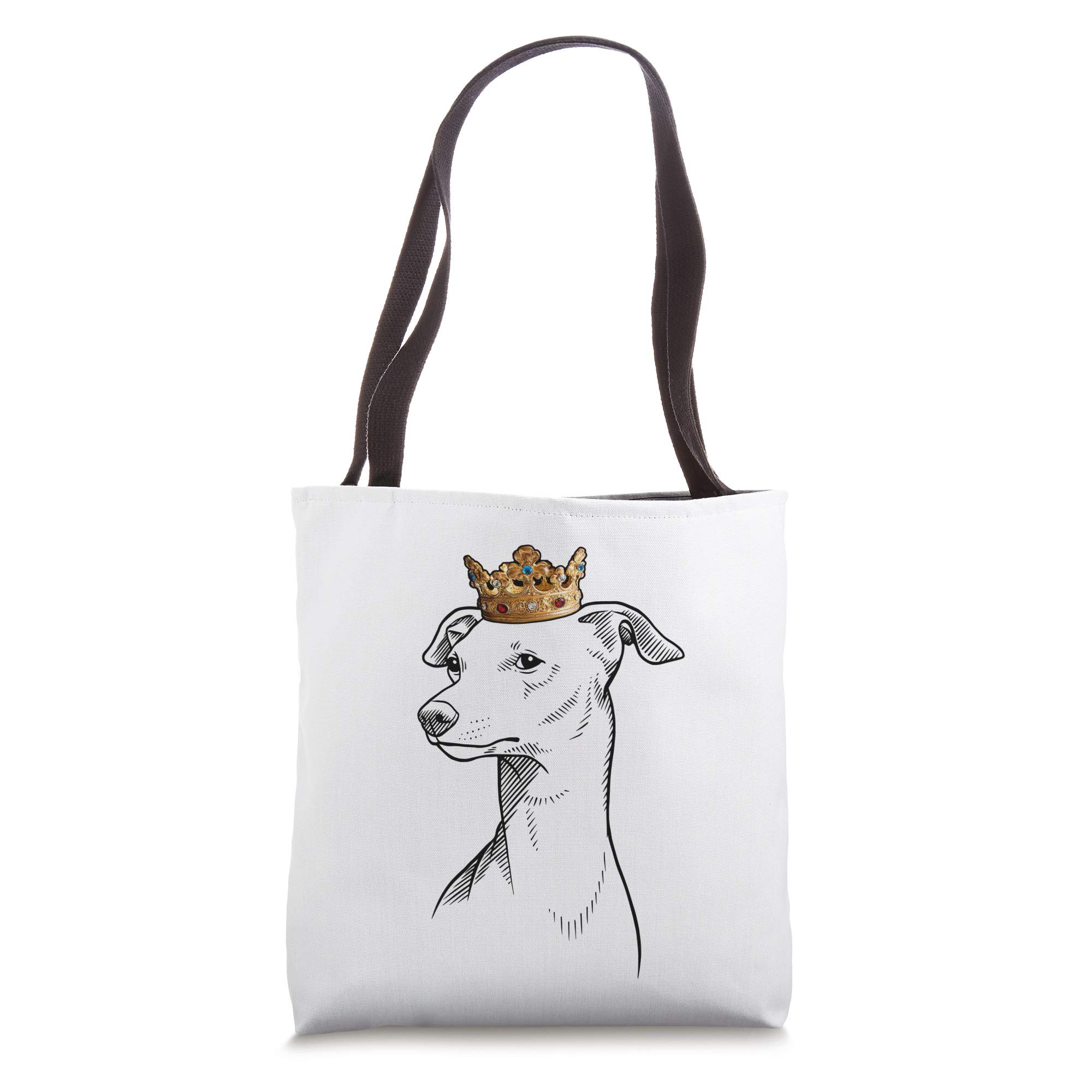 Italian Greyhound Dog Wearing Crown Tote Bag