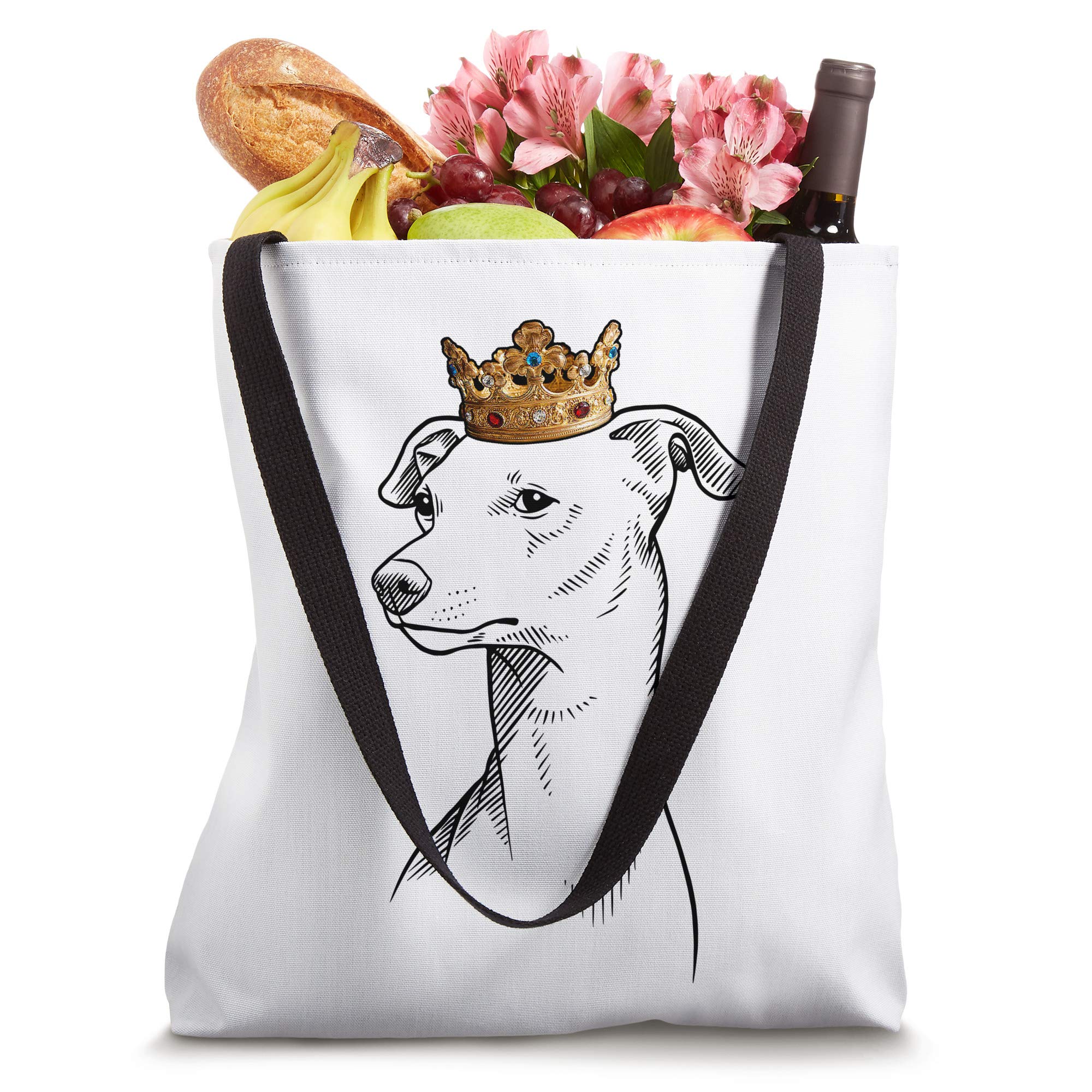 Italian Greyhound Dog Wearing Crown Tote Bag