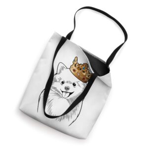 Pomeranian Dog Wearing Crown Tote Bag