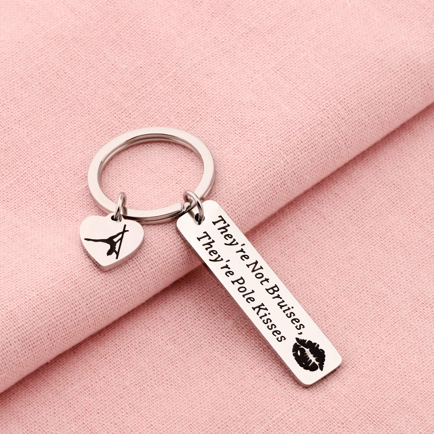 POTIY Pole Dancing Keychain Pole Dancer Jewelry They’re Not Bruises They’re Pole Kisses Keychain Stripper Keychain (Keychain)