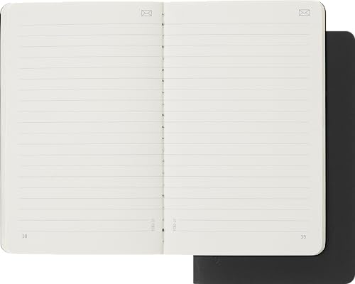 Moleskine Cahier Soft Cover Smart Notebook, Ruled/Lined, Pocket (3.5" x 5.5") Black, Compatible w/ Moleskine Smart Pen, 56 Pages