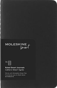 moleskine cahier soft cover smart notebook, ruled/lined, pocket (3.5" x 5.5") black, compatible w/ moleskine smart pen, 56 pages