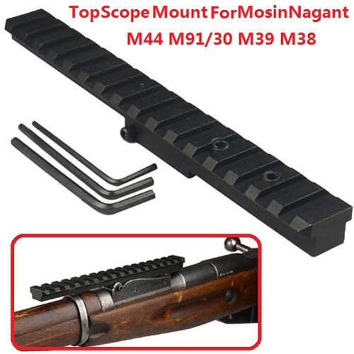 Mosin Nagant 2-7x32 Long Eye Relief Scope + Scout Rail Mount for Mosin Nagant 91/30 M38 M44 1891 91/30 1891/30 Rifles +1 Inch Ring + 7.62 x 54R Caliber Cartridge