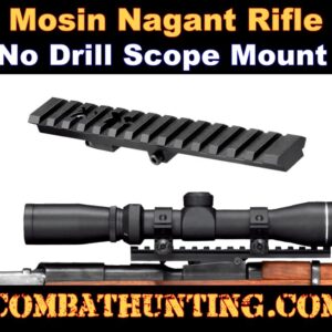 Mosin Nagant 2-7x32 Long Eye Relief Scope + Scout Rail Mount for Mosin Nagant 91/30 M38 M44 1891 91/30 1891/30 Rifles +1 Inch Ring + 7.62 x 54R Caliber Cartridge