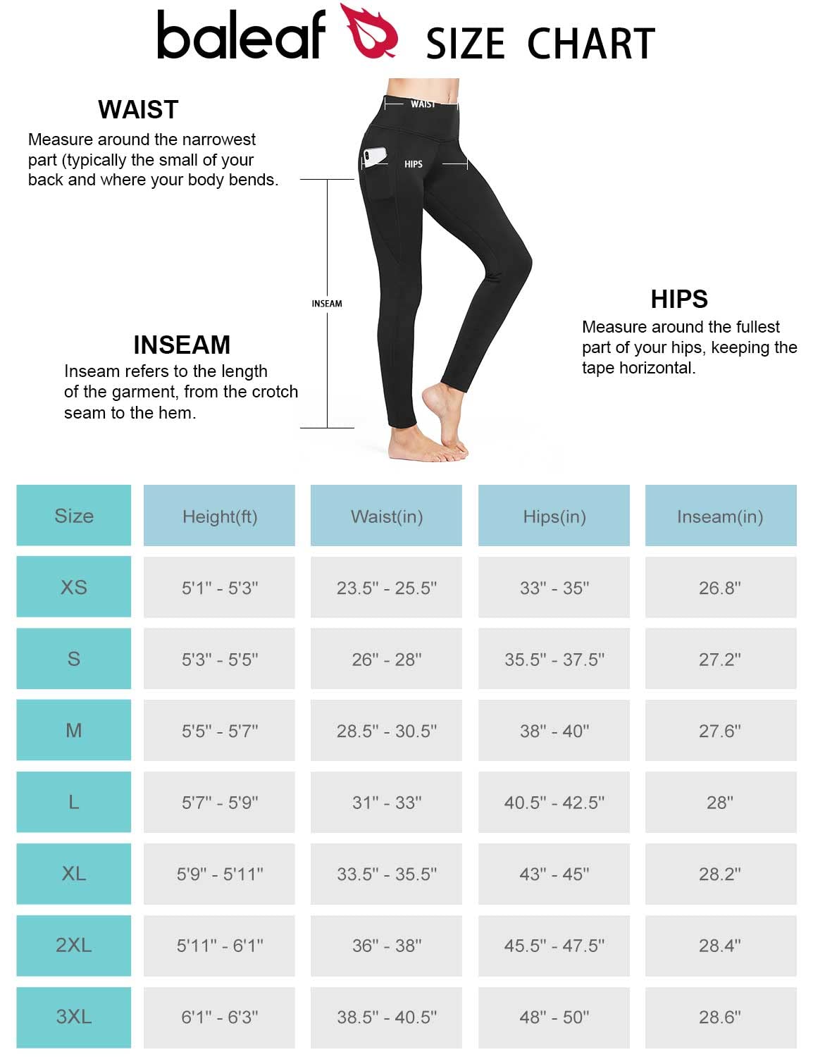 BALEAF Women's Fleece Lined Leggings Thermal Warm Winter Tights High Waisted Thick Yoga Pants Cold Weather with Pockets Black XL