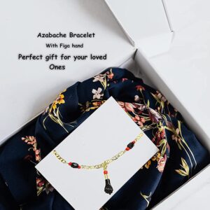 Inner Plane Azabache Charm Protection Bracelet Containing Figa Hand 14K Gold Filled Jewelry Protects From Evil Eye for Women Men Boys Girls