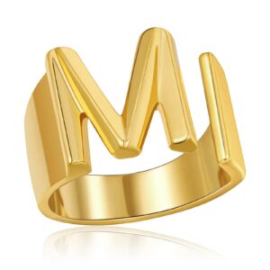 sora tuki m initial ring gold letter rings gold initial rings for women chunky gold rings for women adjustable rings initial jewelry