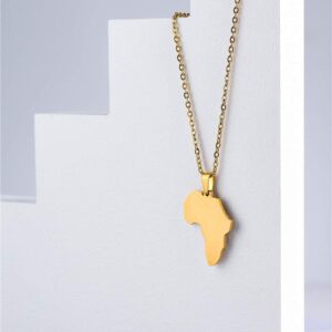 Woman Africa Map Pendant Necklace