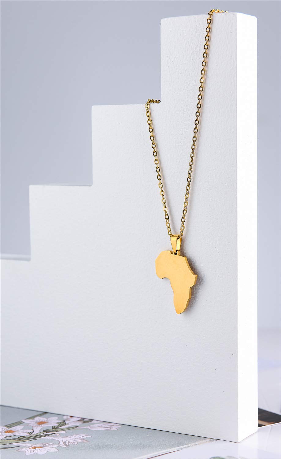 Woman Africa Map Pendant Necklace