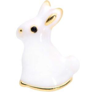 Body Candy Womens 20G Stainless Steel Nose Ring White Rabbit Nose Stud Nose Bone Body Piercing Jewelry 1/4"