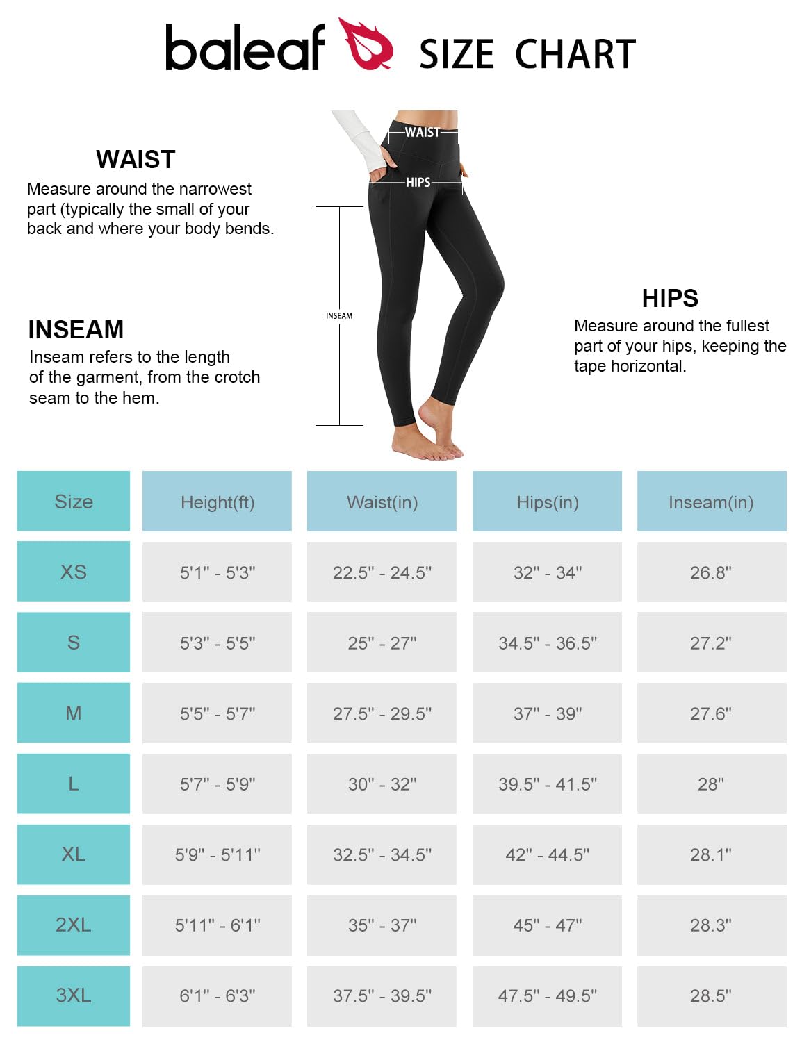 BALEAF Women's Fleece Lined Leggings Thermal Warm Winter Tights High Waisted Thick Yoga Pants Cold Weather with Pockets Black XL