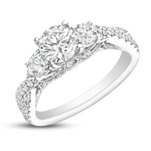 1.5 carat (ctw) moissanite engagement rings for women 14k gold ring moissanite rings- 10.5