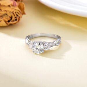 1.5 Carat (ctw) moissanite engagement rings for women 14K Gold ring moissanite rings- 10.5