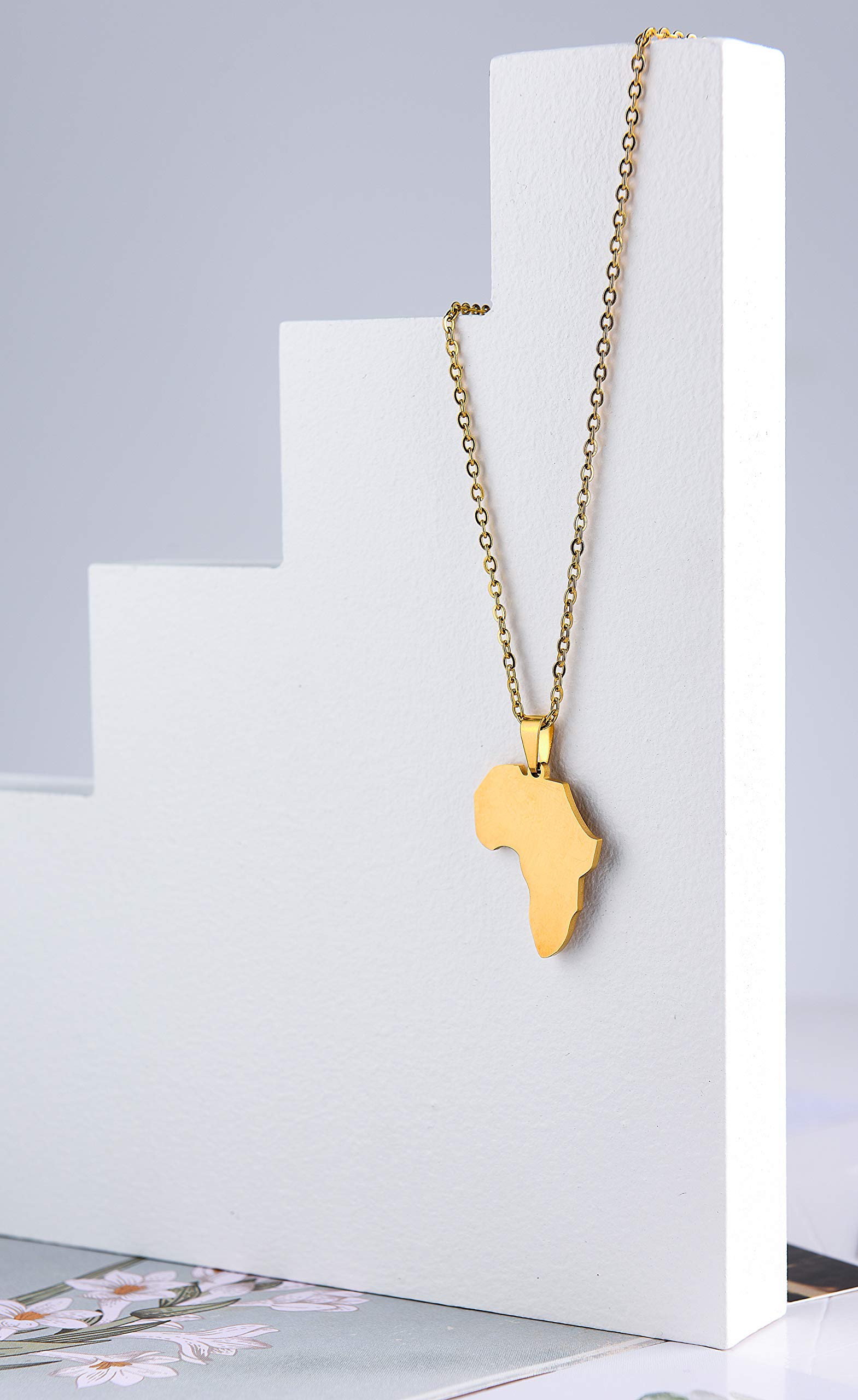 Woman Africa Map Pendant Necklace