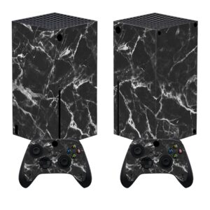 playvital black white marble effect custom vinyl skins for xbox core wireless controller, wrap decal cover stickers for xbox series x console controller