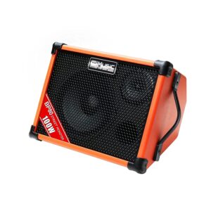 coolmusic bp80 battery powered acoustic guitar amplifier- portable bluetooth speaker 100w, 6 inputs,3 band eq,orange